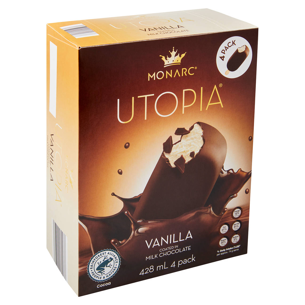 Utopia Vanilla 4 Pack 428ml